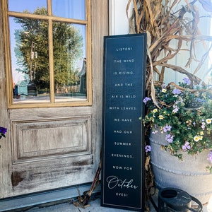 October Eves / I Love Autumn Porch Signs Framed Wood Sign Fall Decor ...