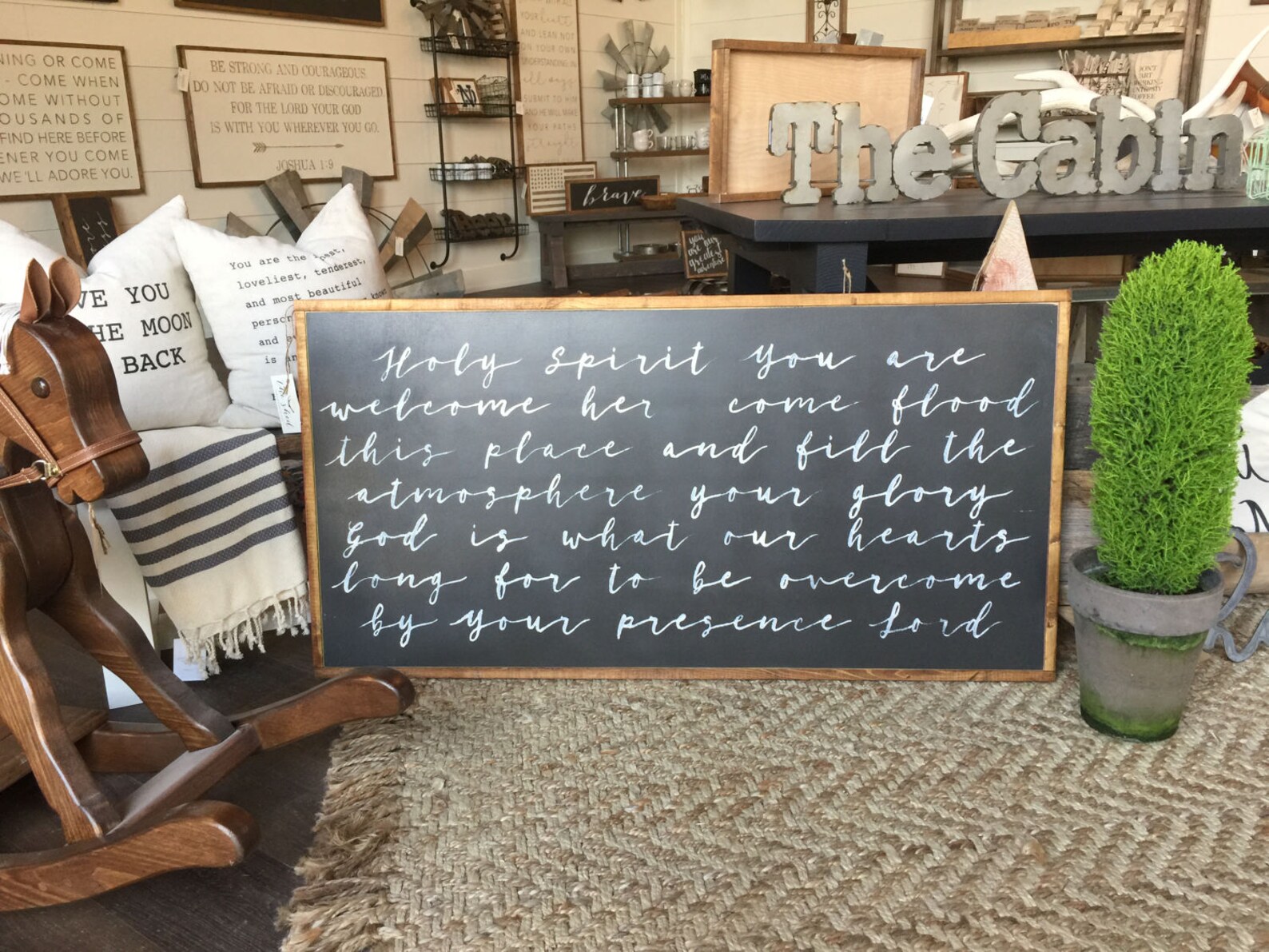 Horizontal Cursive Holy Spirit You Are Welcome Here Framed | Etsy