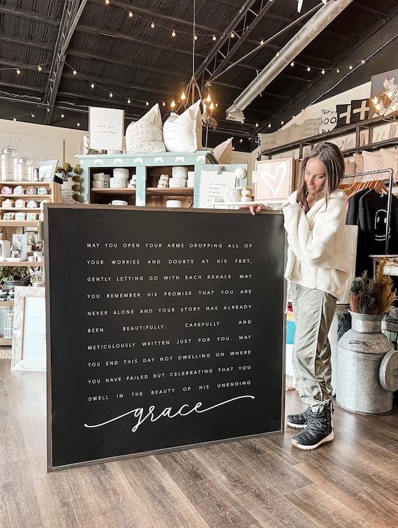 Unending Grace Framed Wood Sign Foyer Decor Entryway Decor | Etsy