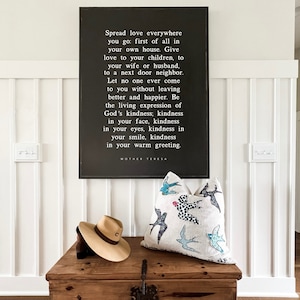 Spread Love Everywhere You Go Mother Teresa Quote Framed Wood Sign ...