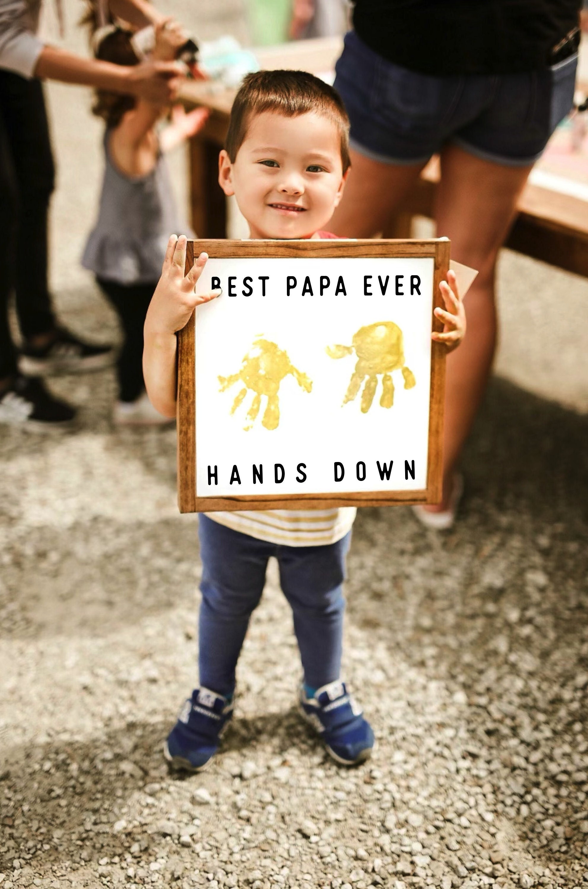 Handprint Framed Wood Sign Kids Room Decor - Etsy