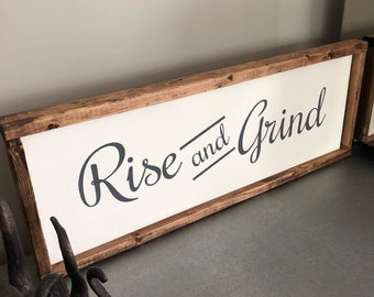Rise and grind sign | Etsy