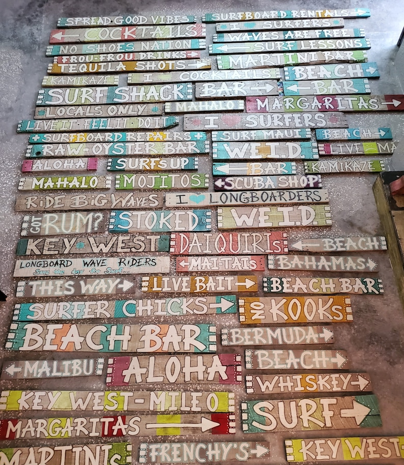 Rustic Bar Sign on Pallet Wood Hand Painted, 21.25inx5.25in Distressed ...