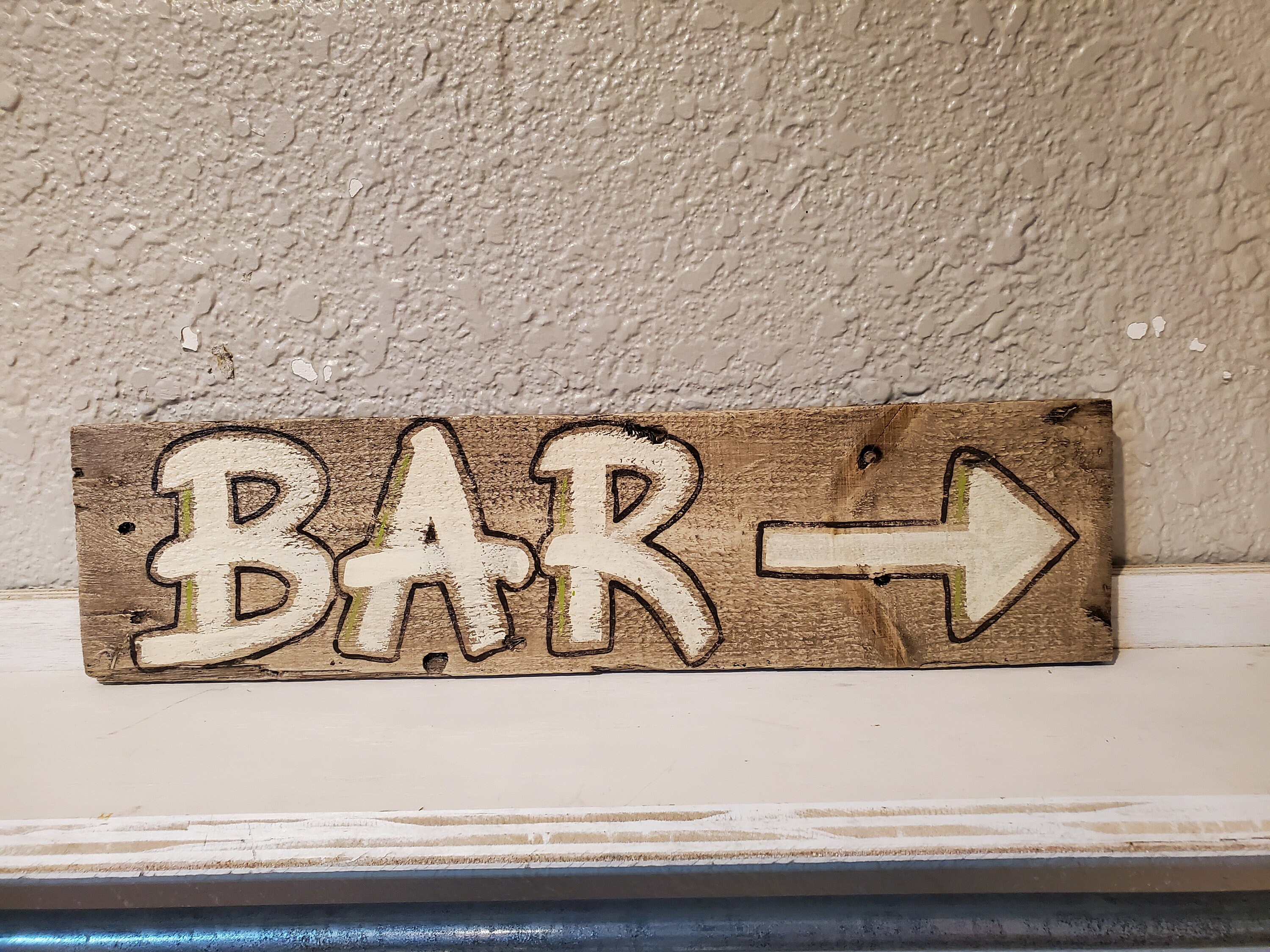 Rustic Bar Sign on Pallet Wood Hand Painted, 21.25inx5.25in Distressed ...