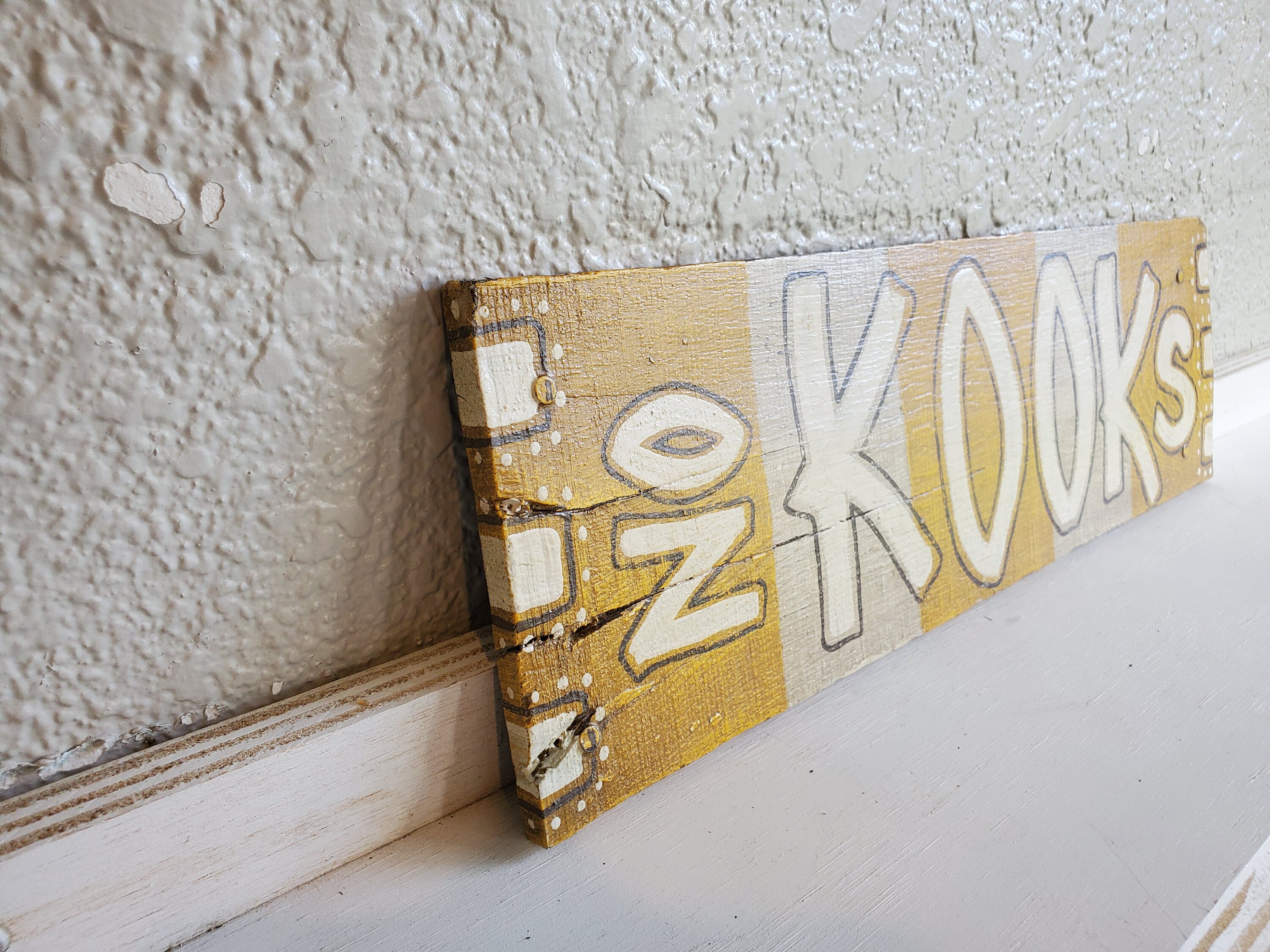 Rustic No Kooks Sign on Pallet Wood Hand Painted - Etsy UK