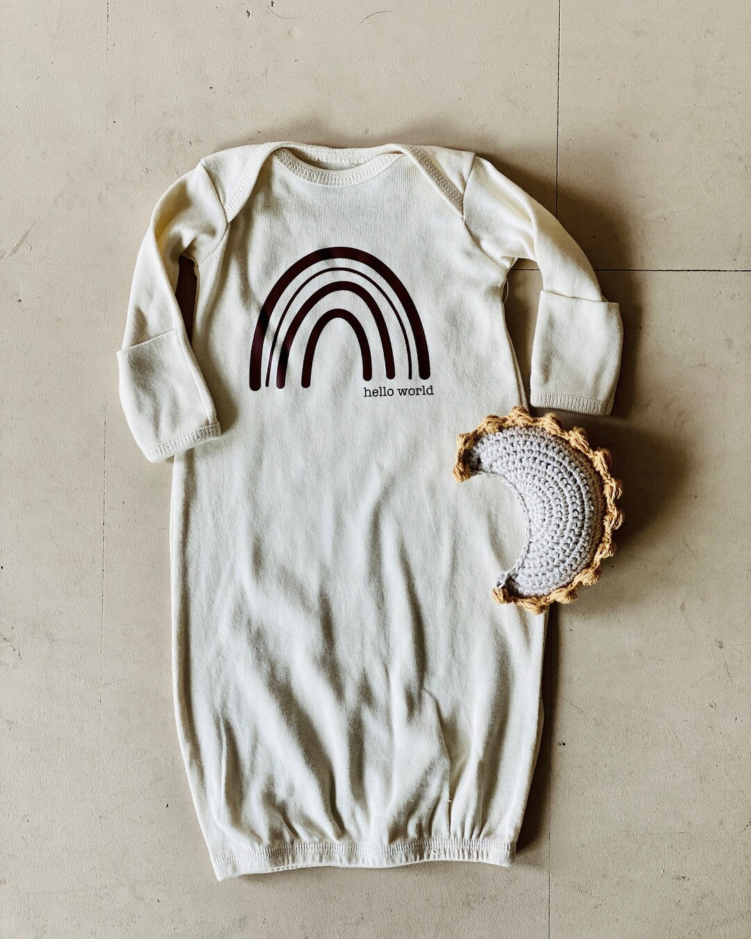 Infant Newborn Gown Hello World Girl or Boy Baby Gift - Etsy
