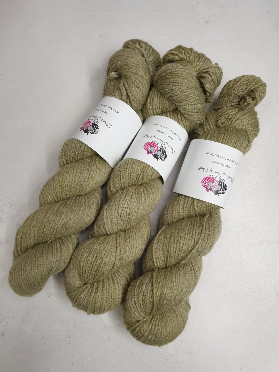 Merino/ Baby Camel Yarn, 4-ply, Fingering, 100g, LICHEN - Etsy