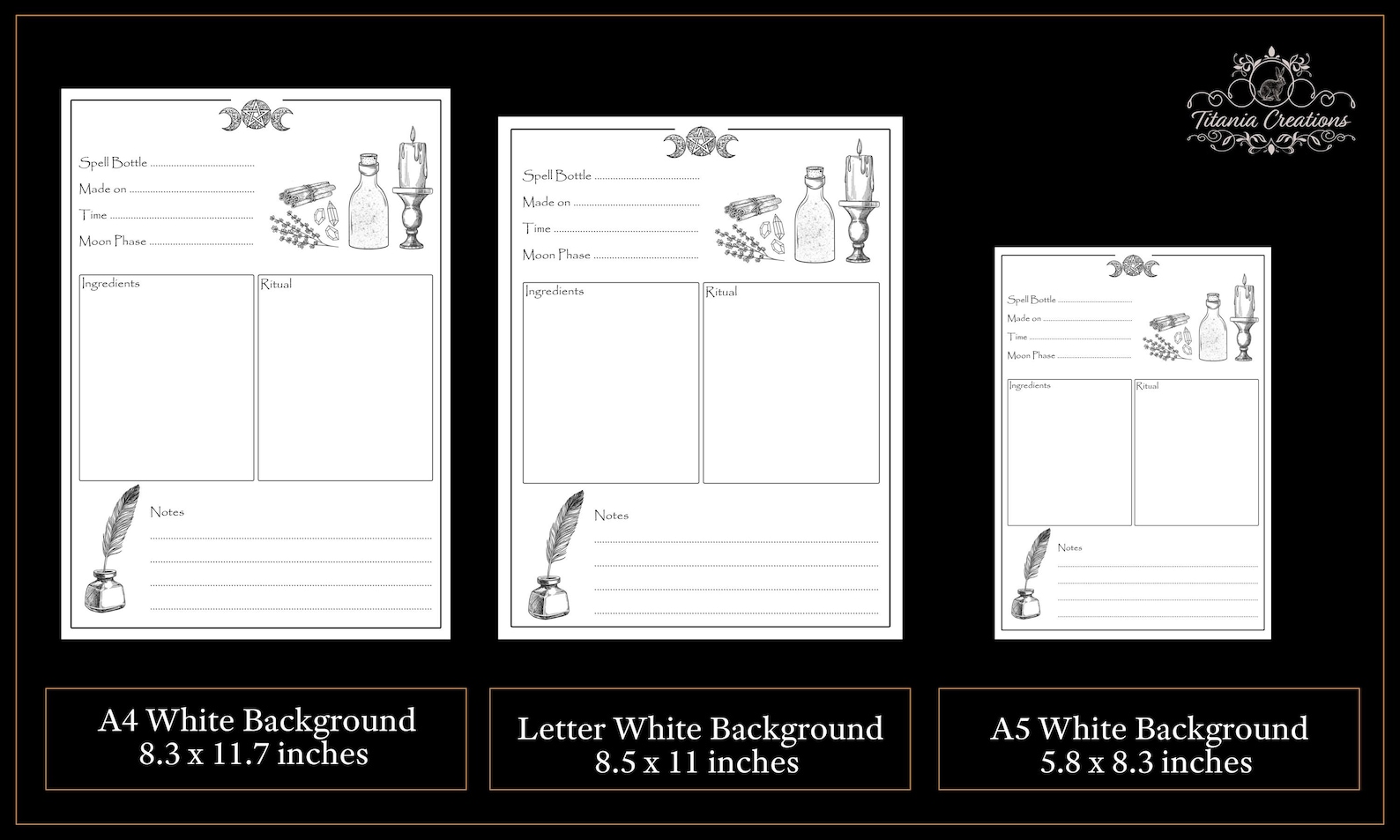 Spell Bottle Template Printable Pages. Witchcraft. Book of Shadows ...