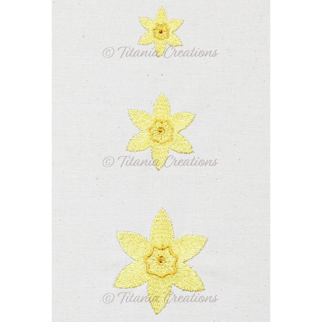 Mini Daffodil Flower Machine Embroidery Design, Four Sizes (instant ...