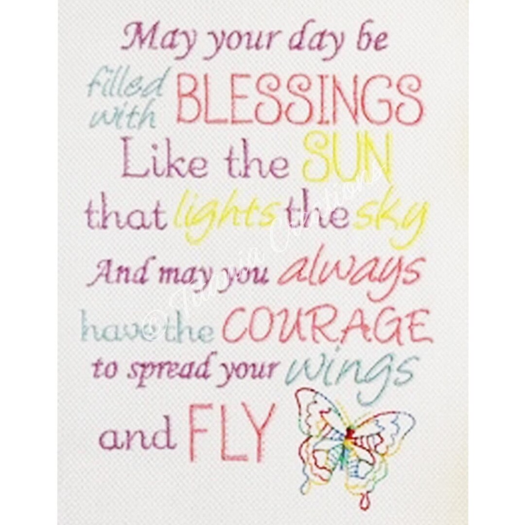 Blessing Quote Machine Embroidery Design Pattern for 5x7 Hoop by ...