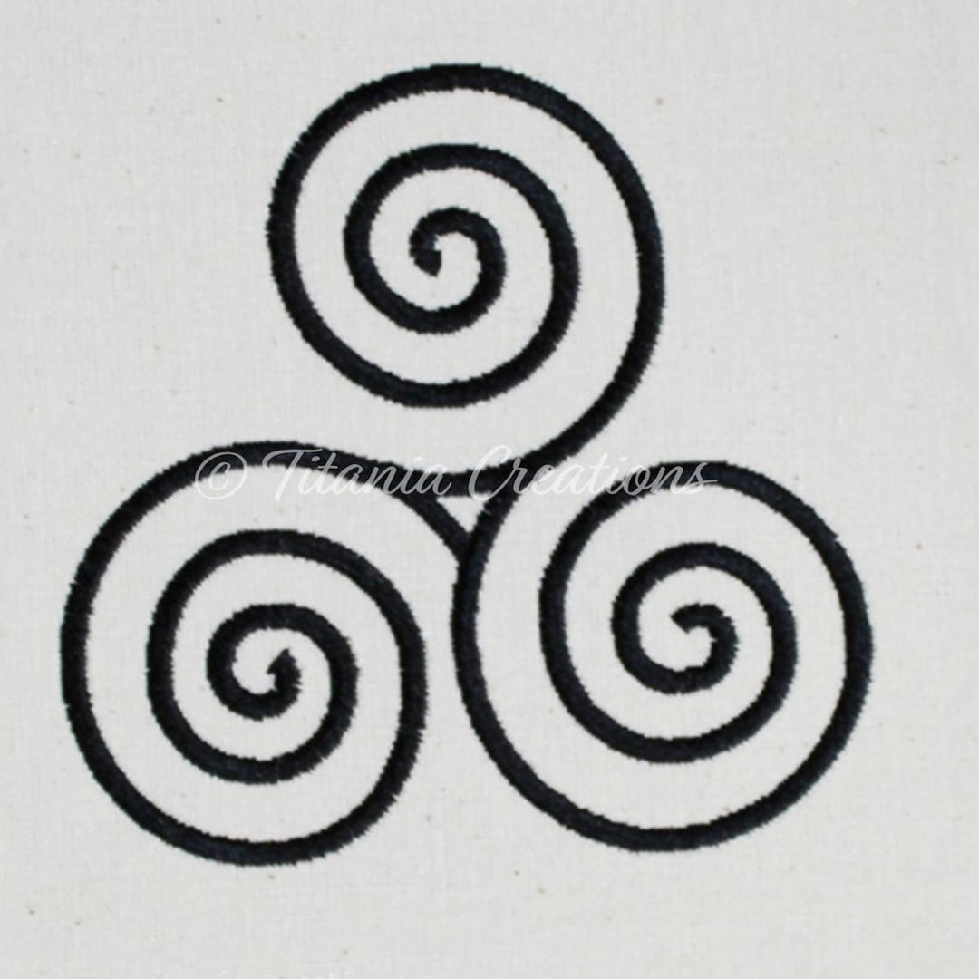 Triple Spiral Pagan Machine Embroidery Design for 4x4 5x7 Hoop Sizes ...
