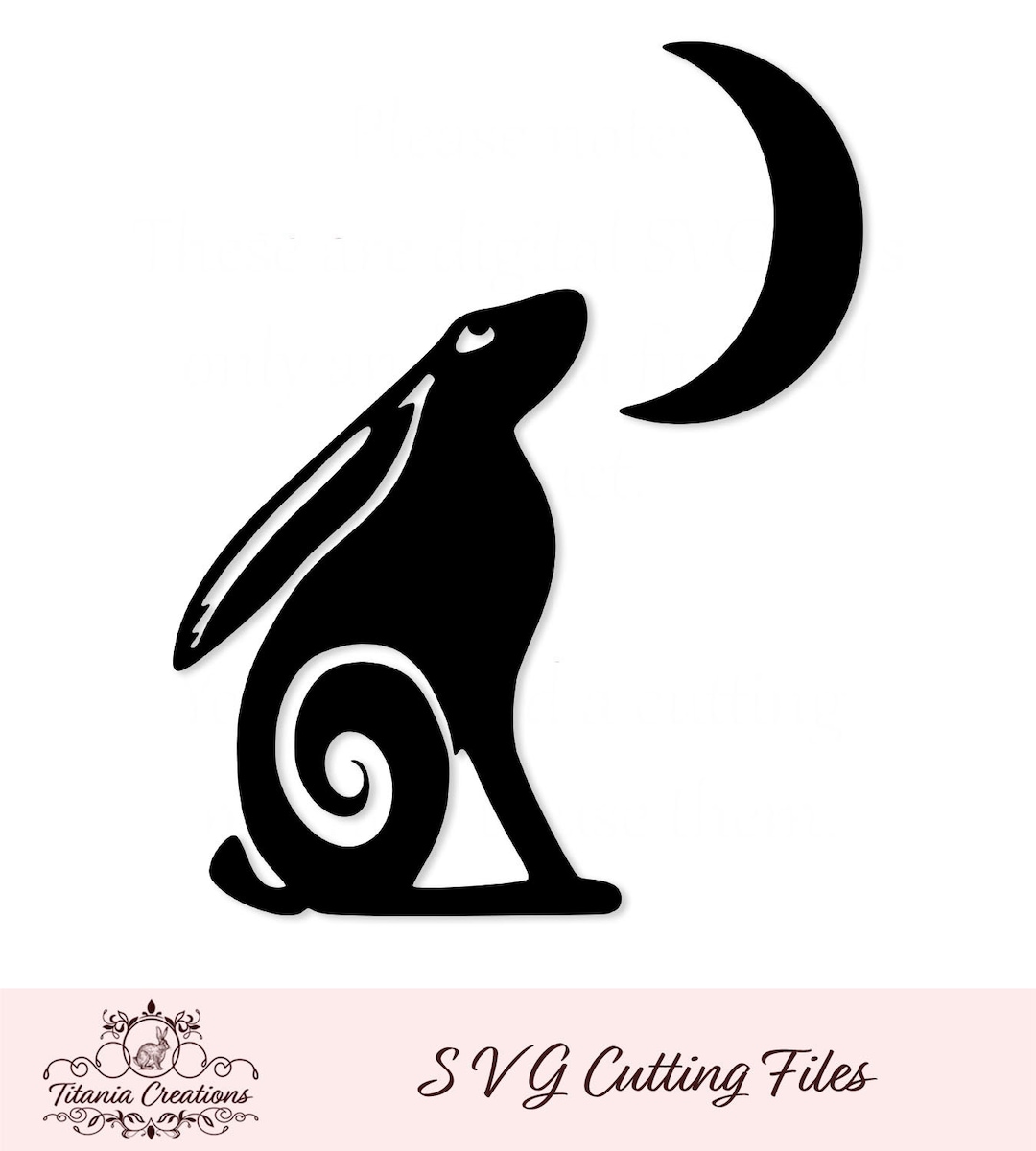 Moon Gazing Hare Pagan Wiccan SVG Cut File by Titania Creations ...