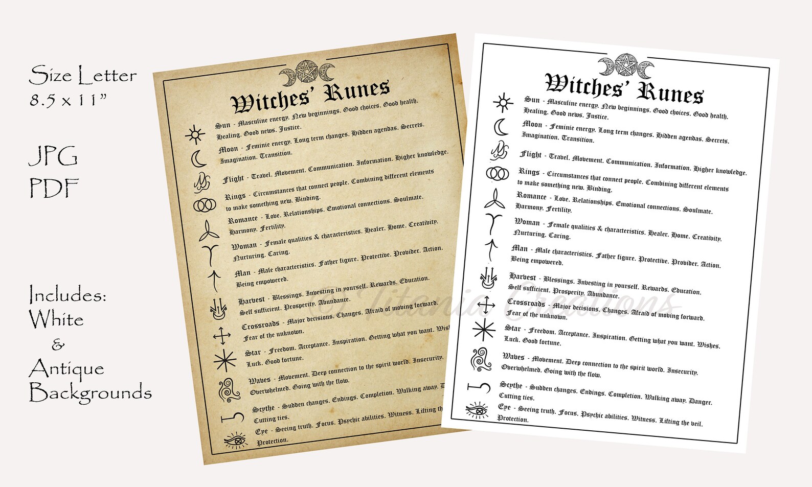 The Witches Runes Printable Pages. Witchcraft. Book of - Etsy