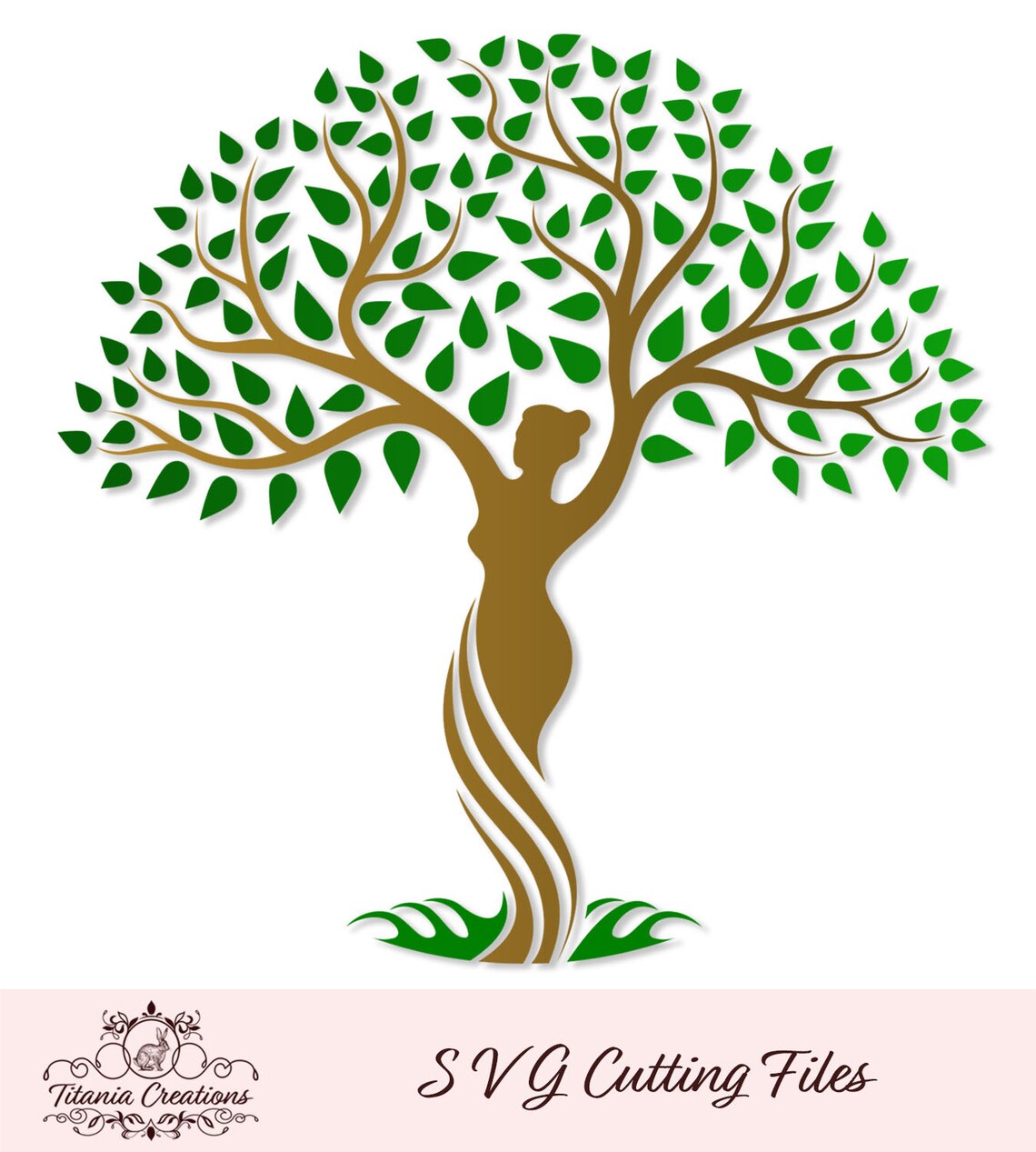 Tree Goddess Pagan Wiccan SVG Cut File by Titania Creations, Instant ...
