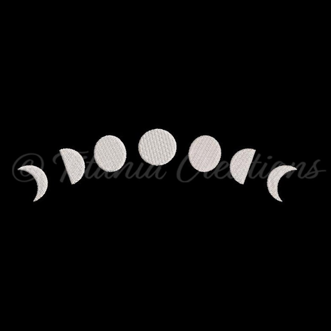Moon Phases Machine Embroidery Design for 5x7 Hoop Size. Instant ...