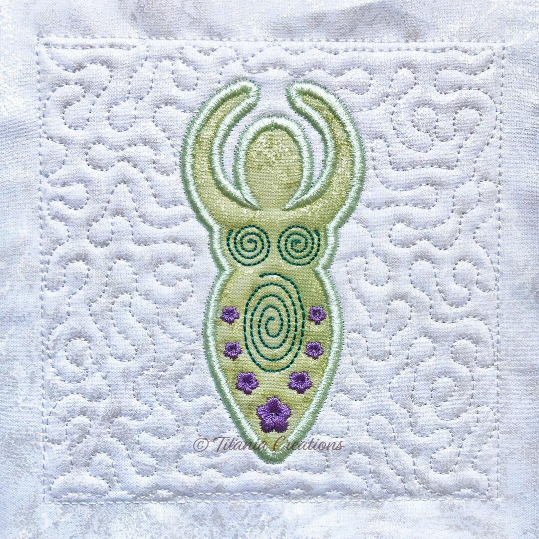 ITH Goddess Quilt Block Pagan Machine Embroidery Design. 5 Sizes ...