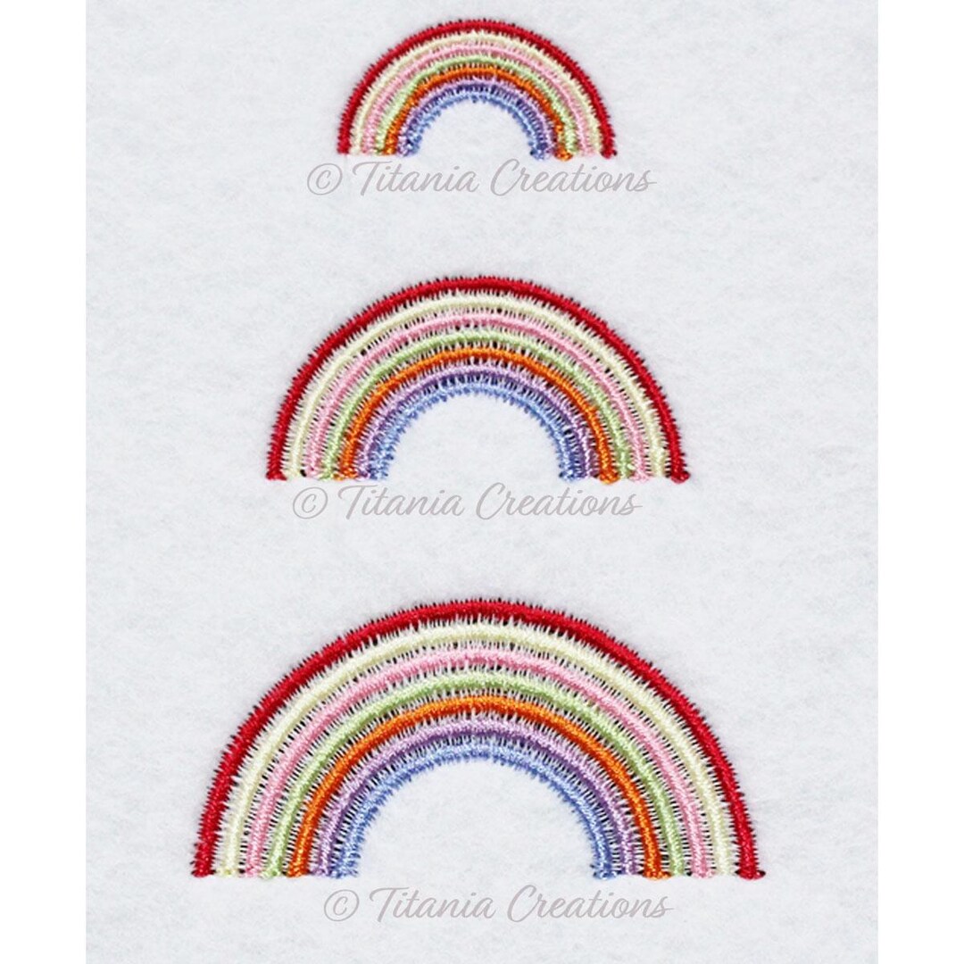 Mini Rainbow Machine Embroidery Design Pattern Three Sizes Included by ...