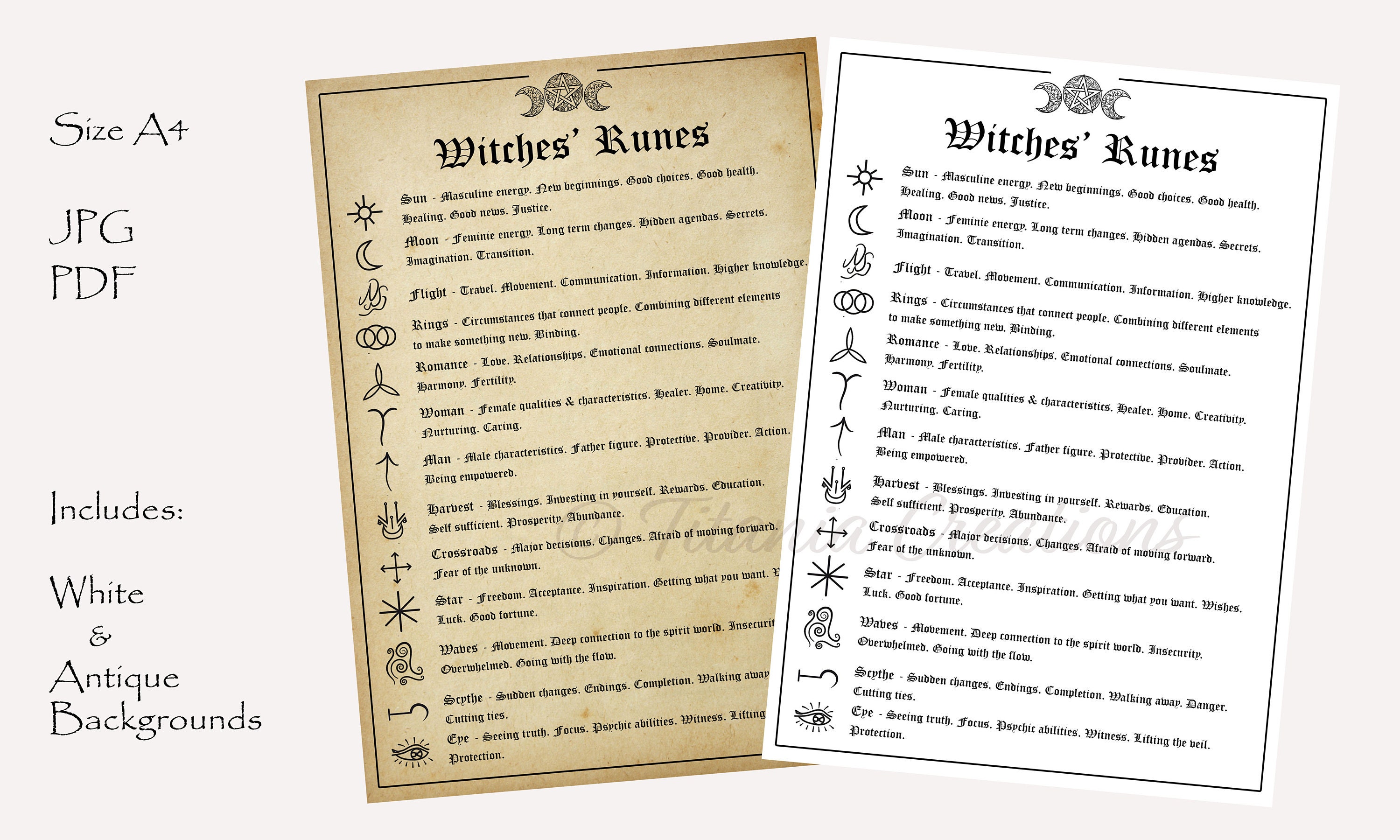 The Witches Runes Printable Pages. Witchcraft. Book of - Etsy