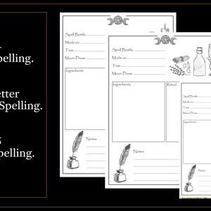 Spell Bottle Template Printable Pages. Witchcraft. Book of Shadows ...