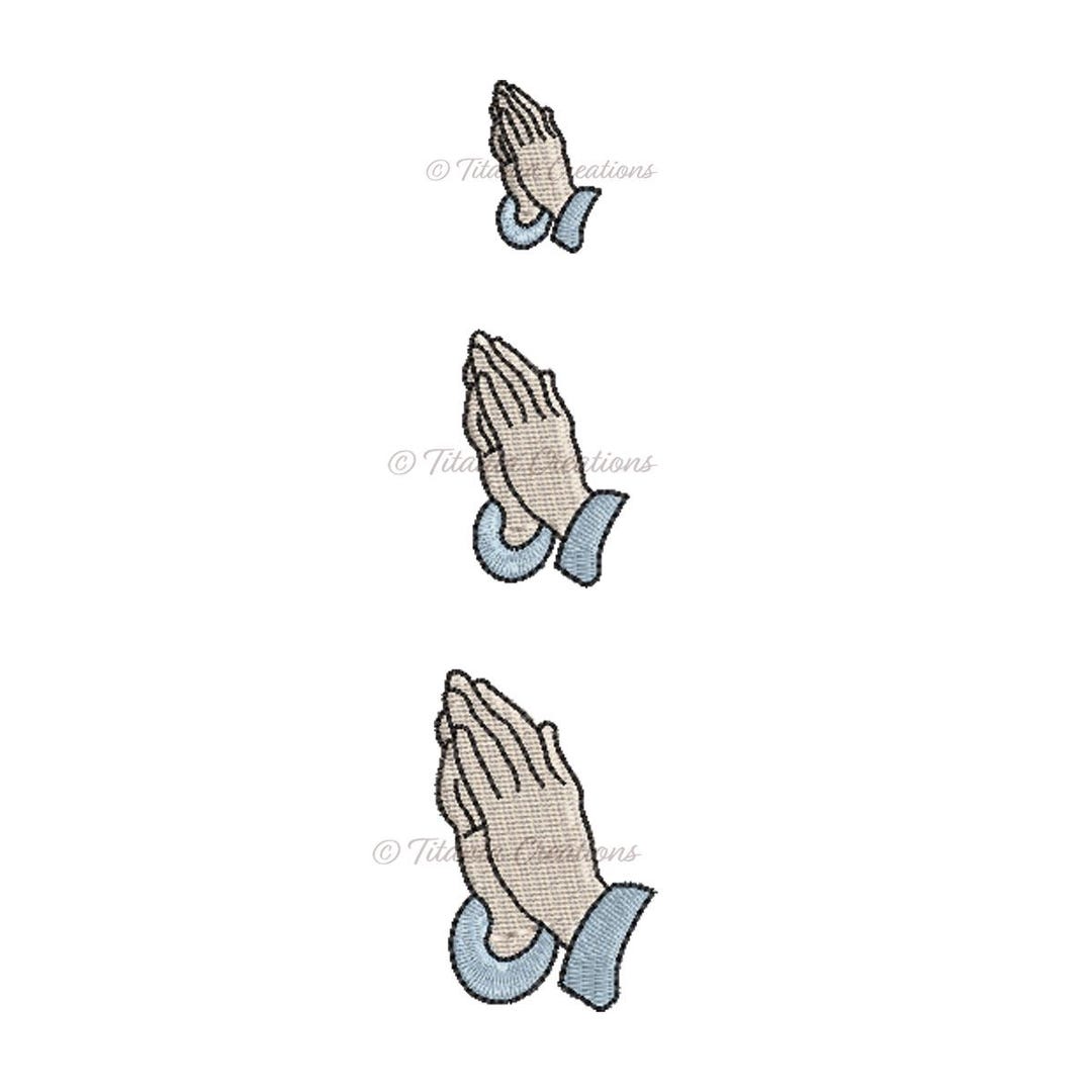 Mini Praying Hands Machine Embroidery Design, Set of Three (instant ...