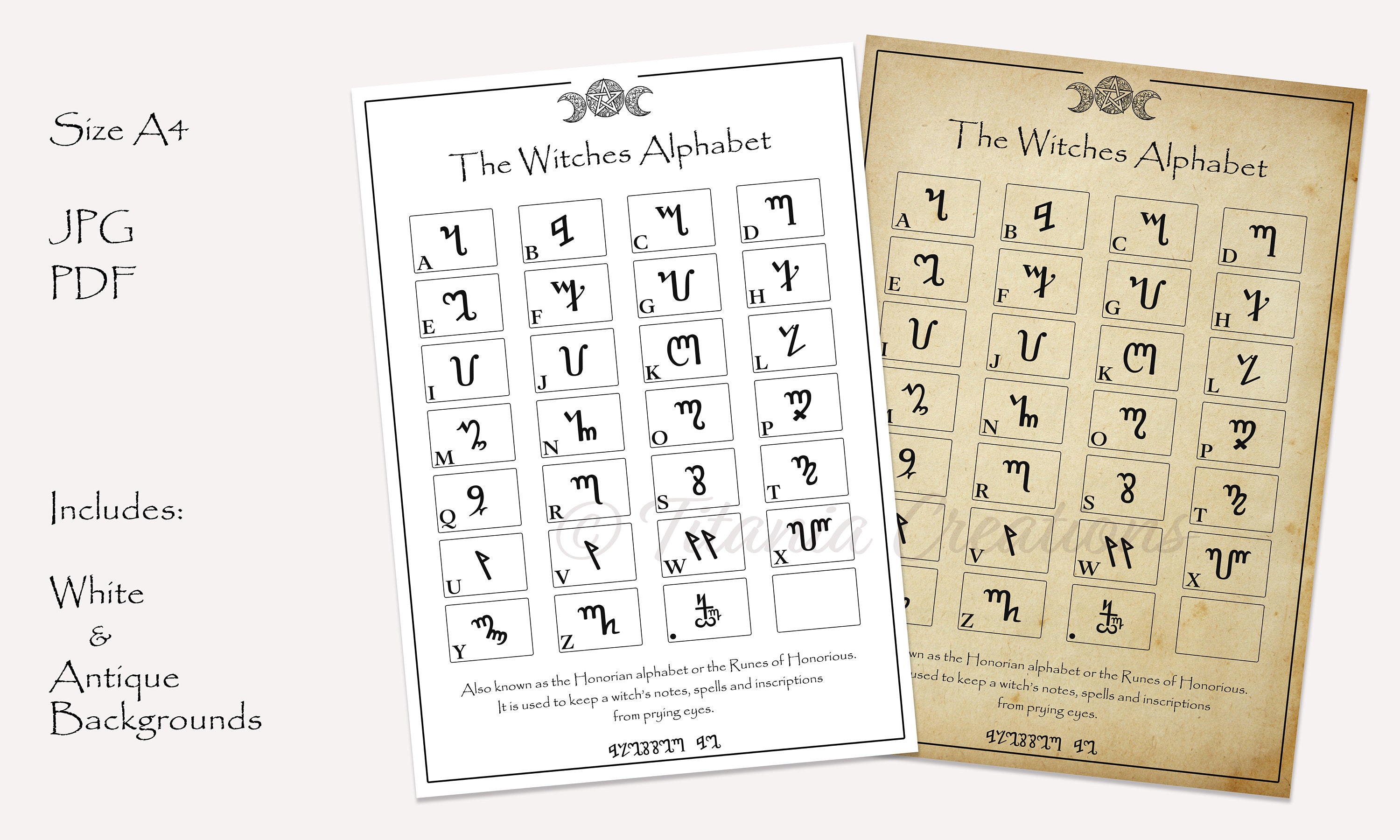 The Witches Alphabet Printable Pages. Pagan. Witchcraft. Book | Etsy UK