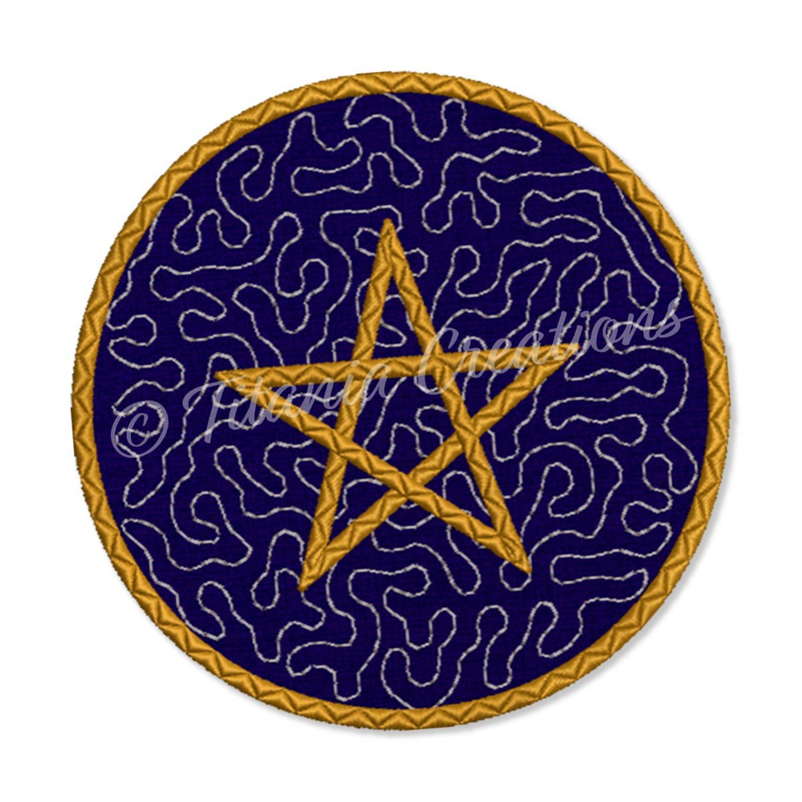 ITH Pentagram Coaster Pagan Machine Embroidery Design for 4x4 - Etsy
