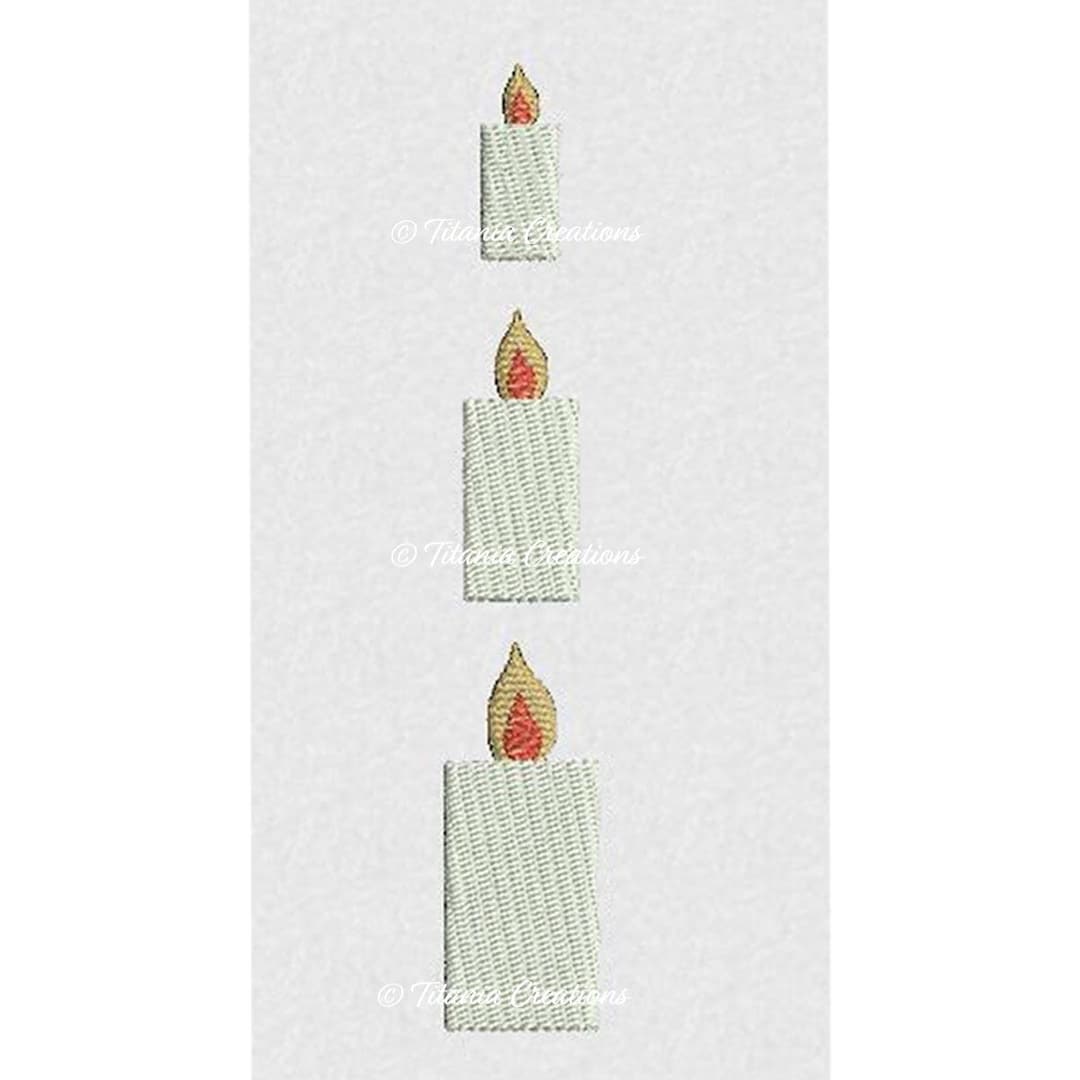 Mini Candle Machine Embroidery Design Pattern Three Sizes Included by ...