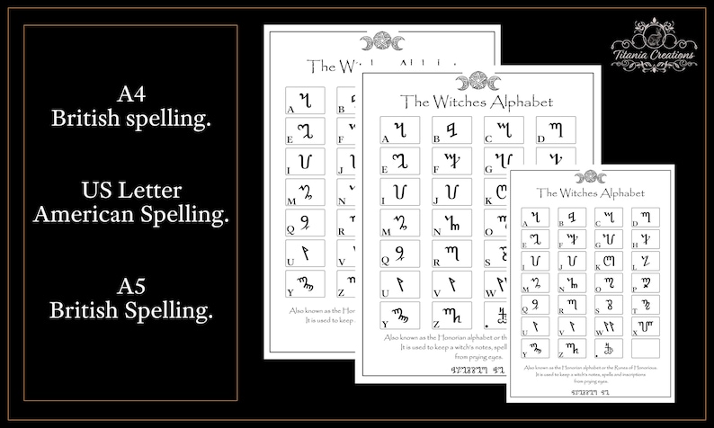 The Witches Alphabet Printable Pages. Pagan. Witchcraft. Book of ...