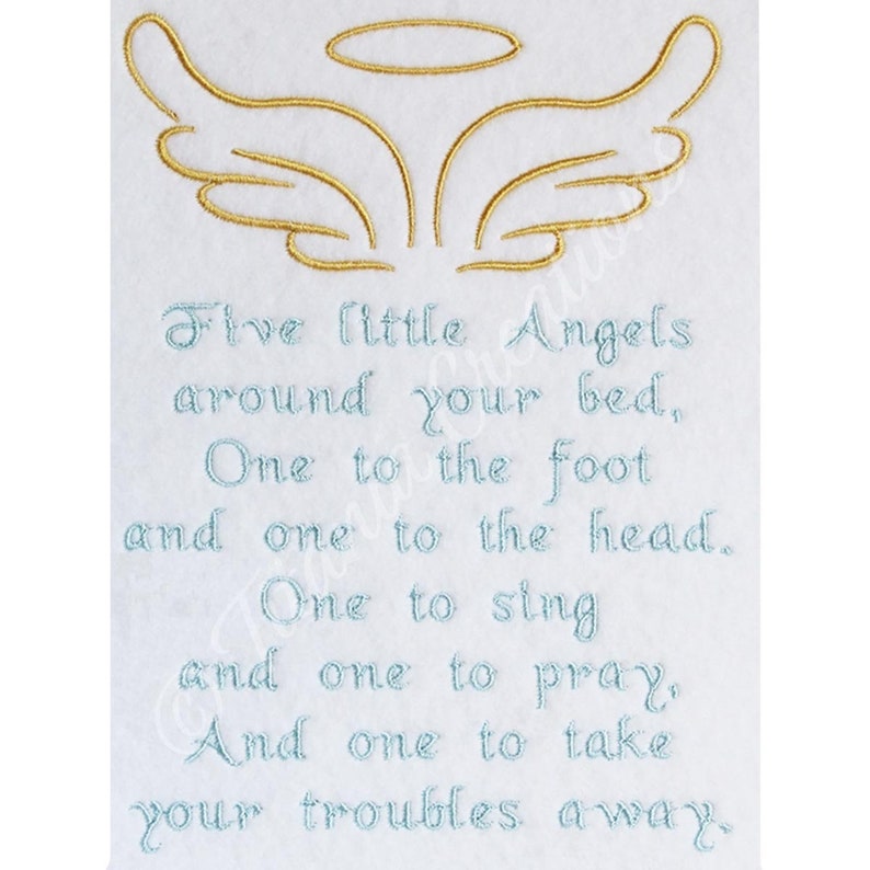 Five Little Angels Prayer Machine Embroidery Design Pattern for 5x7 ...