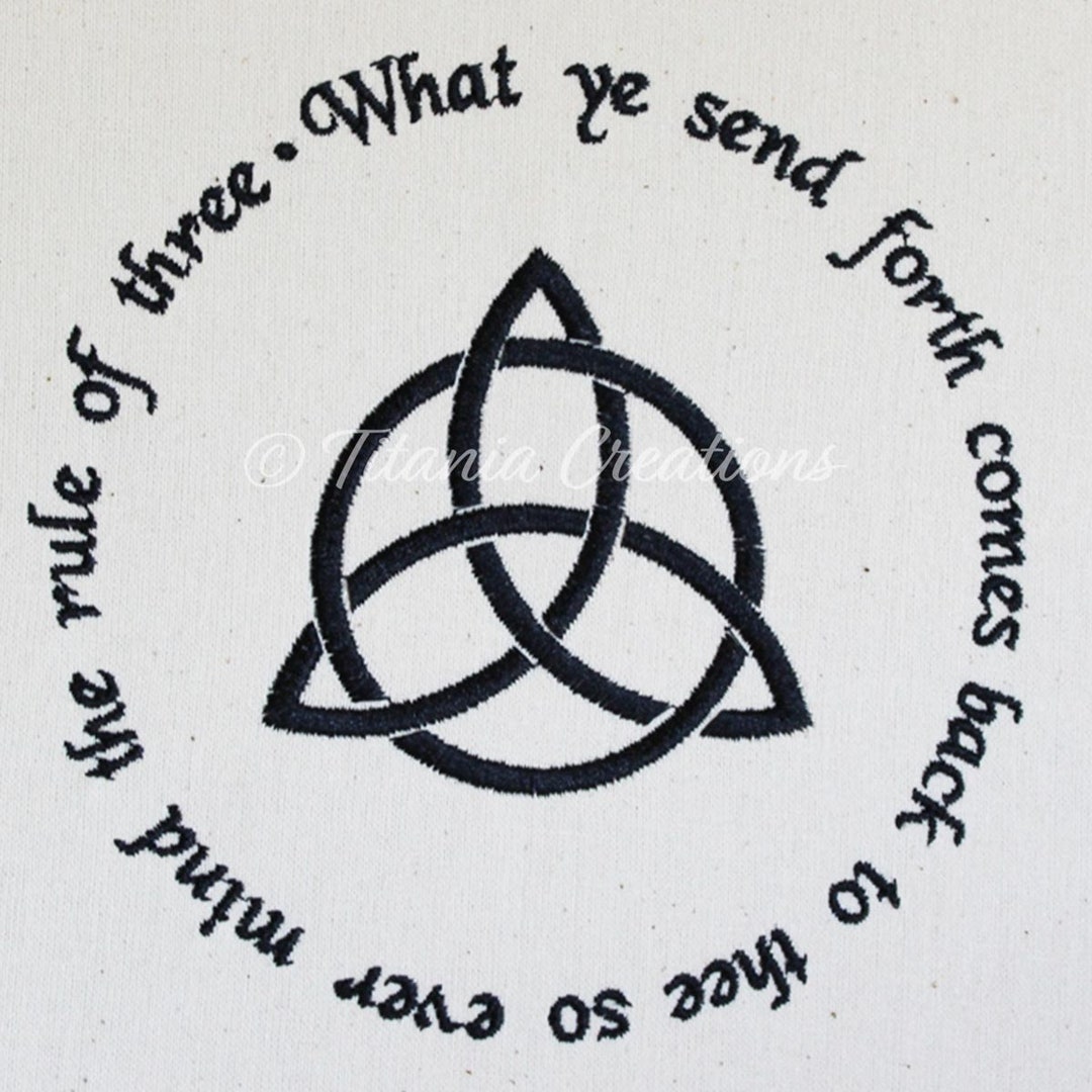 Rule of Three Pagan Machine Embroidery Design for 5x7 Hoop Size ...