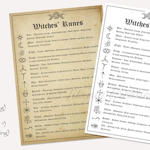 The Witches Runes Printable Pages. Witchcraft. Book of Shadows ...