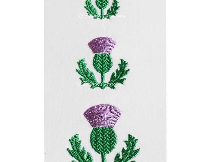 Pair of Blue Thistle Flower Patches Iron Sew on Embroidered Patch Badge ...