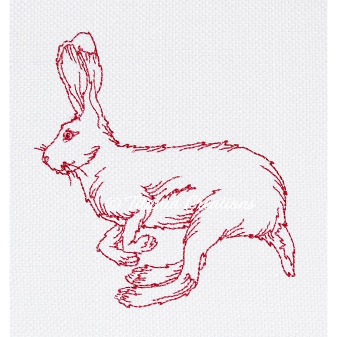 Line Work Running Hare Machine Embroidery Design Pattern Three | Etsy