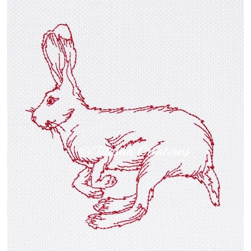 Line Work Running Hare Machine Embroidery Design Pattern Three - Etsy