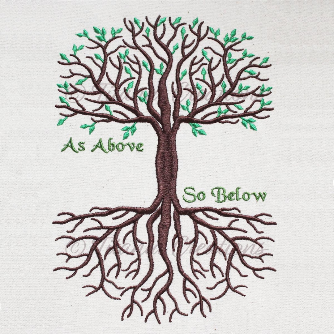 As Above so Below Tree Pagan Machine Embroidery Design for 5x7 Hoop ...