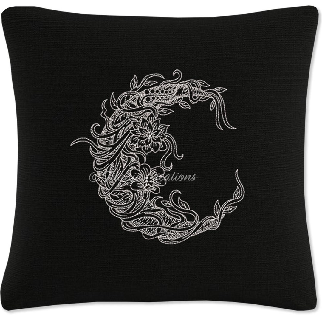 Flower Moon Pagan Machine Embroidery Design for 4x4 5x5 6x6 8x8 Hoop ...