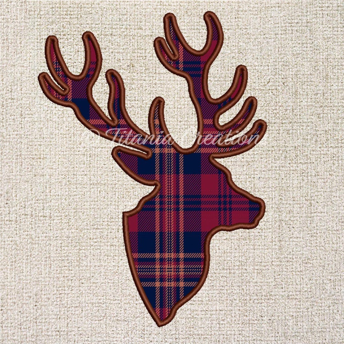 Applique Stag Machine Embroidery Design Pattern for 8x12 Hoops by ...