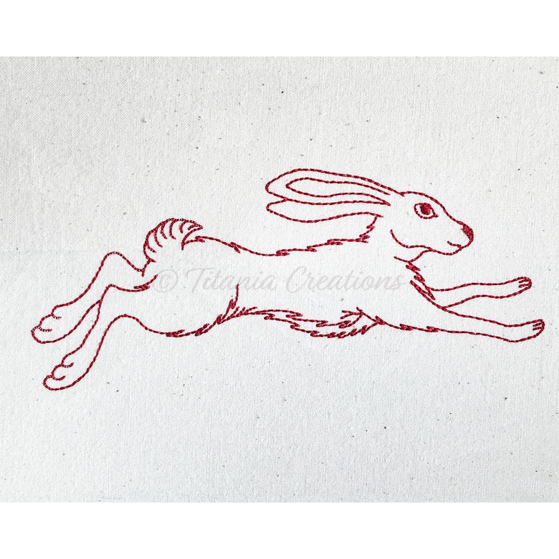 Line Art Leaping Hare Machine Embroidery Design (4x4 5x7 6x10 Hoops ...