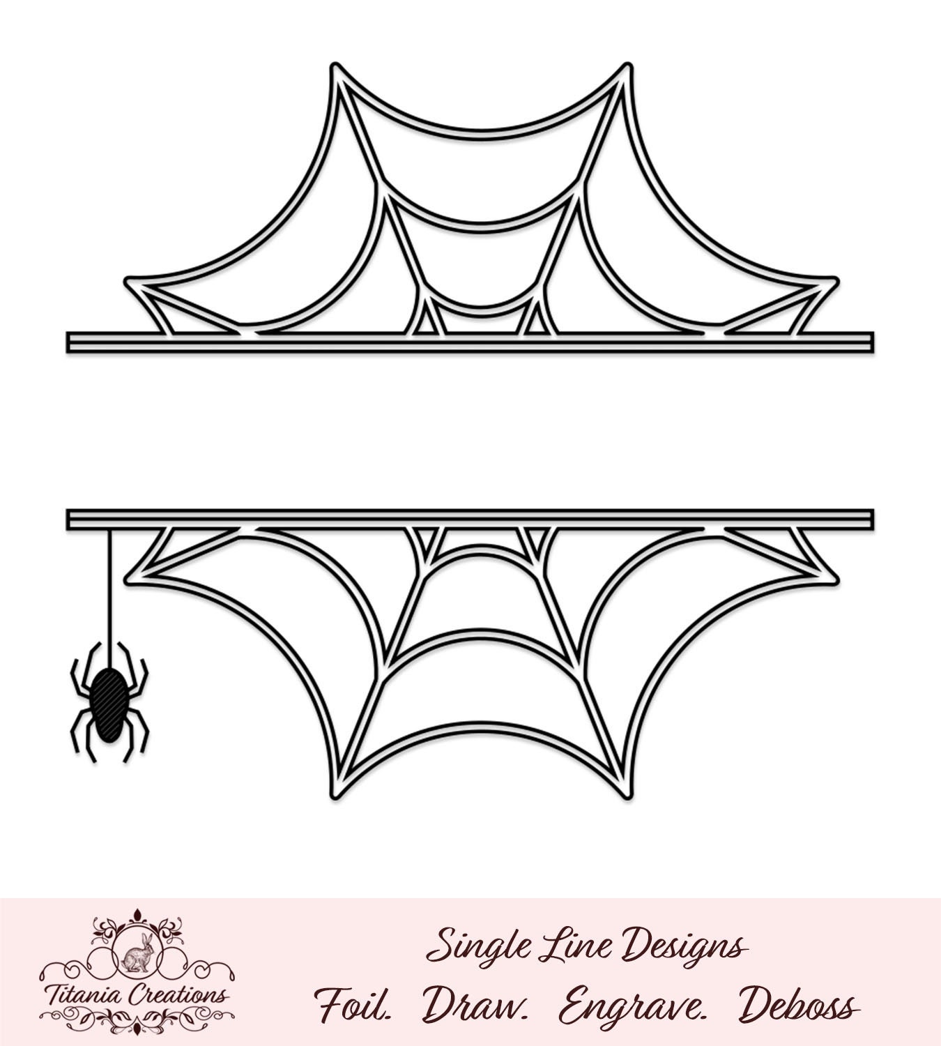 Single Line SVG File For Foil Quill / Sketch Split Spider Web | Etsy