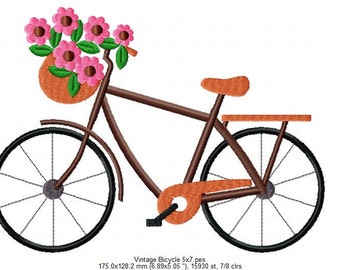 Bicycle embroidery | Etsy