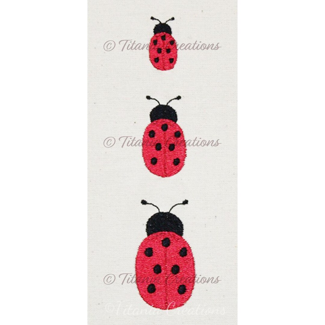 Mini Ladybird Ladybug Machine Embroidery Design Pattern Three Sizes ...