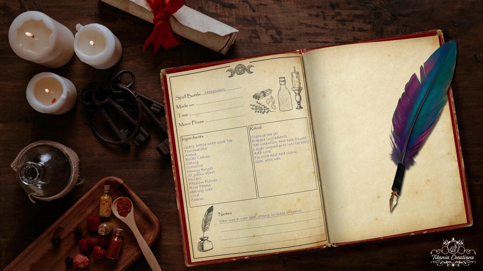Spell Bottle Template Printable Pages. Witchcraft. Book of Shadows ...