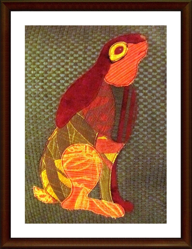 Raw Edge Applique Hare Machine Embroidery Design Pattern 5x7 | Etsy