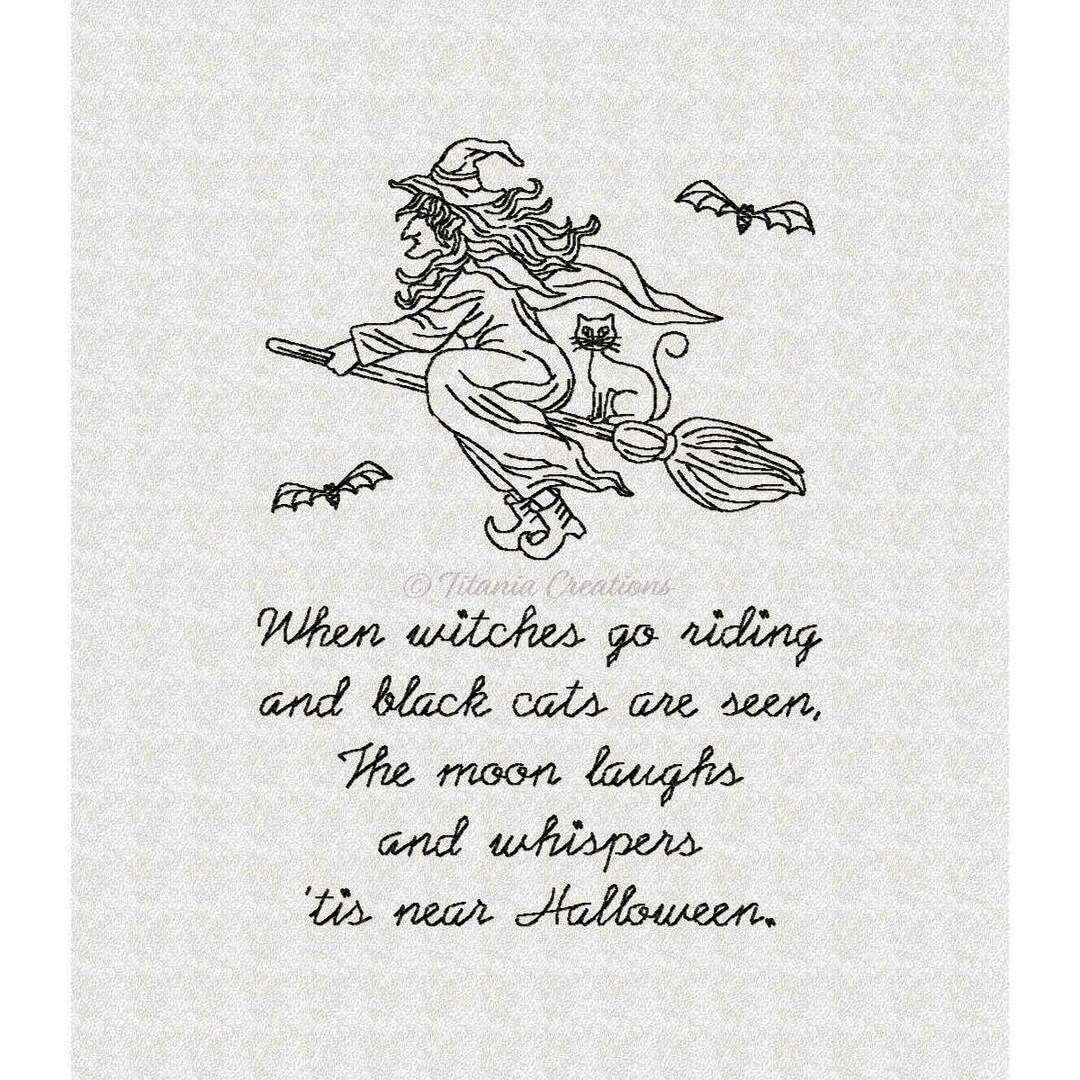 When Witches Go Riding Pagan Machine Embroidery Design for 5x7 Hoop ...