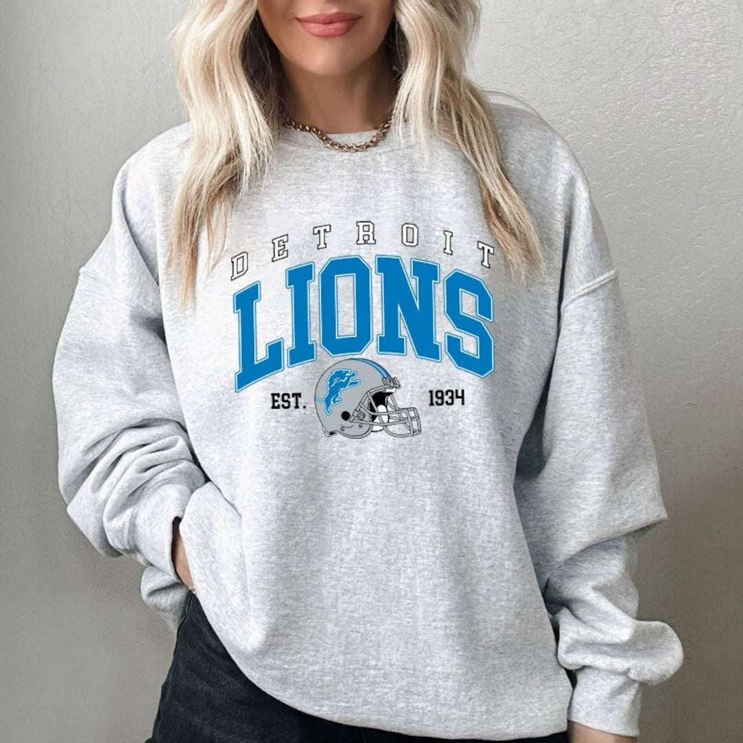Vintage Detroit Crewneck Sweatshirt, Lions Football Crewneck Retro ...
