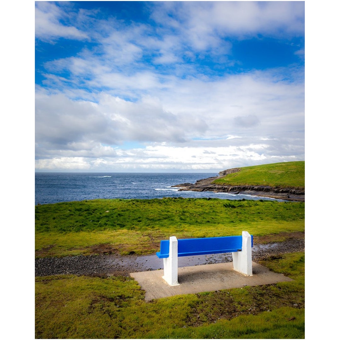 Irish Art Print, Bench on Kilkee Bay, Wild Atlantic Way, Ireland ...