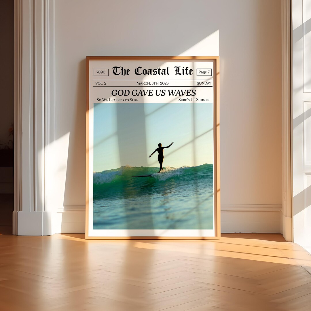 God Gave Us Waves, Motivational Poster, Coastal Life, Surfer Poster ...