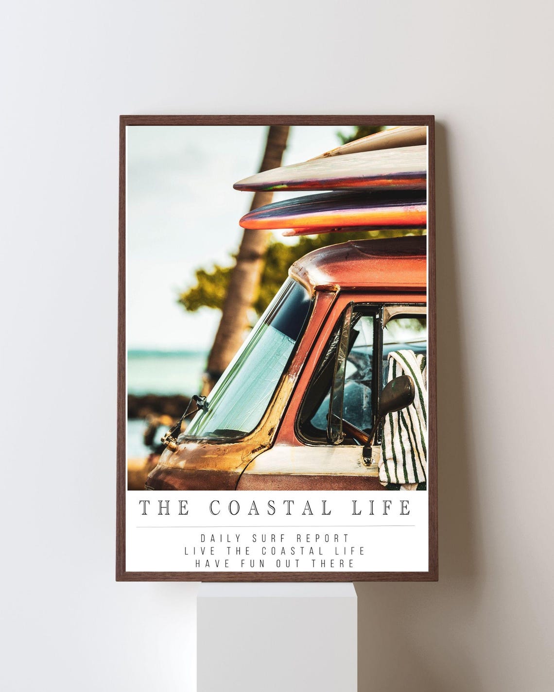 Vintage Surfing Van Poster, Retro Surfer Beach Art (digital Download ...