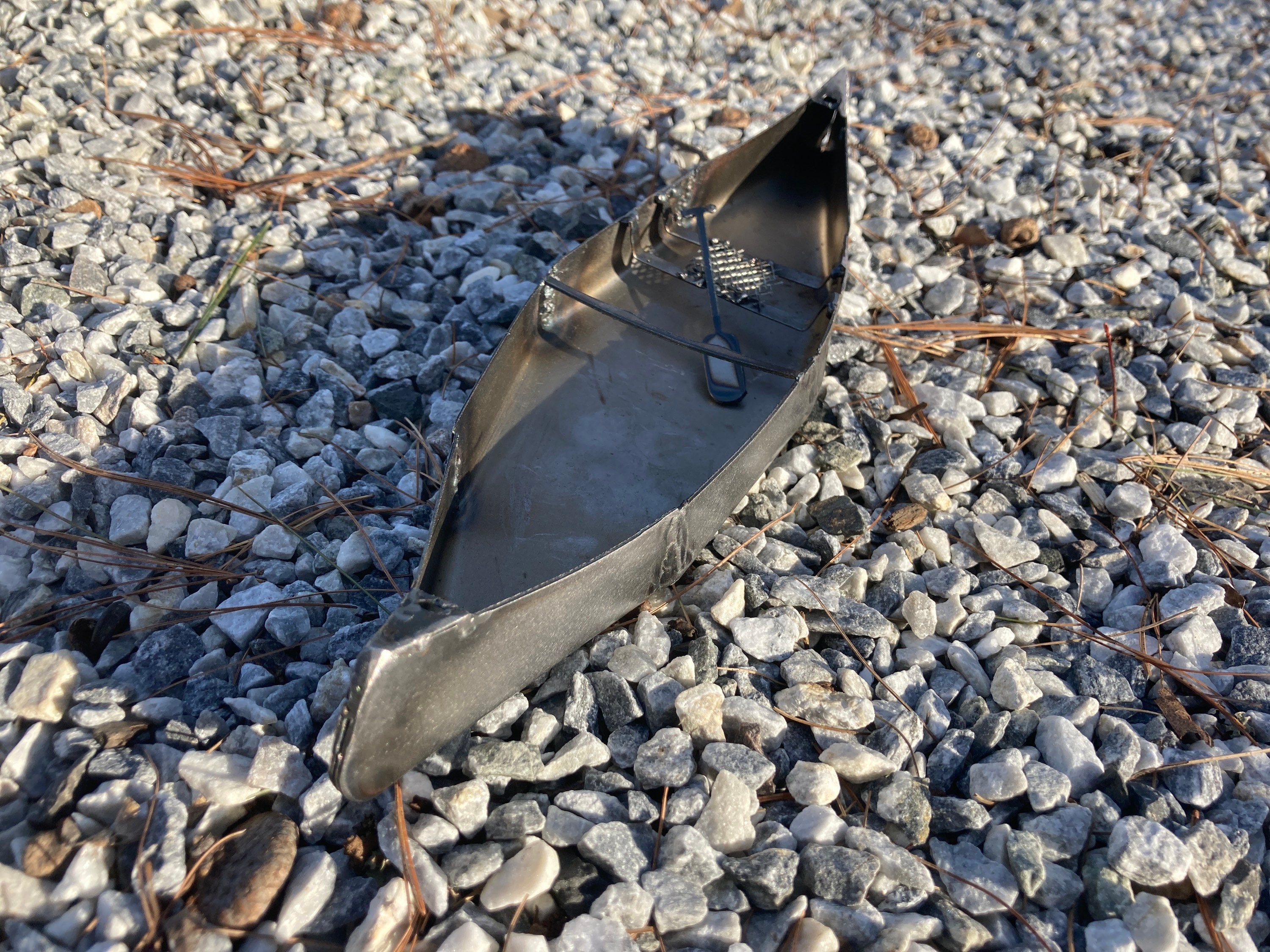 Metal Canoe With Paddle! Small Steel Sculpture/ornament - Etsy