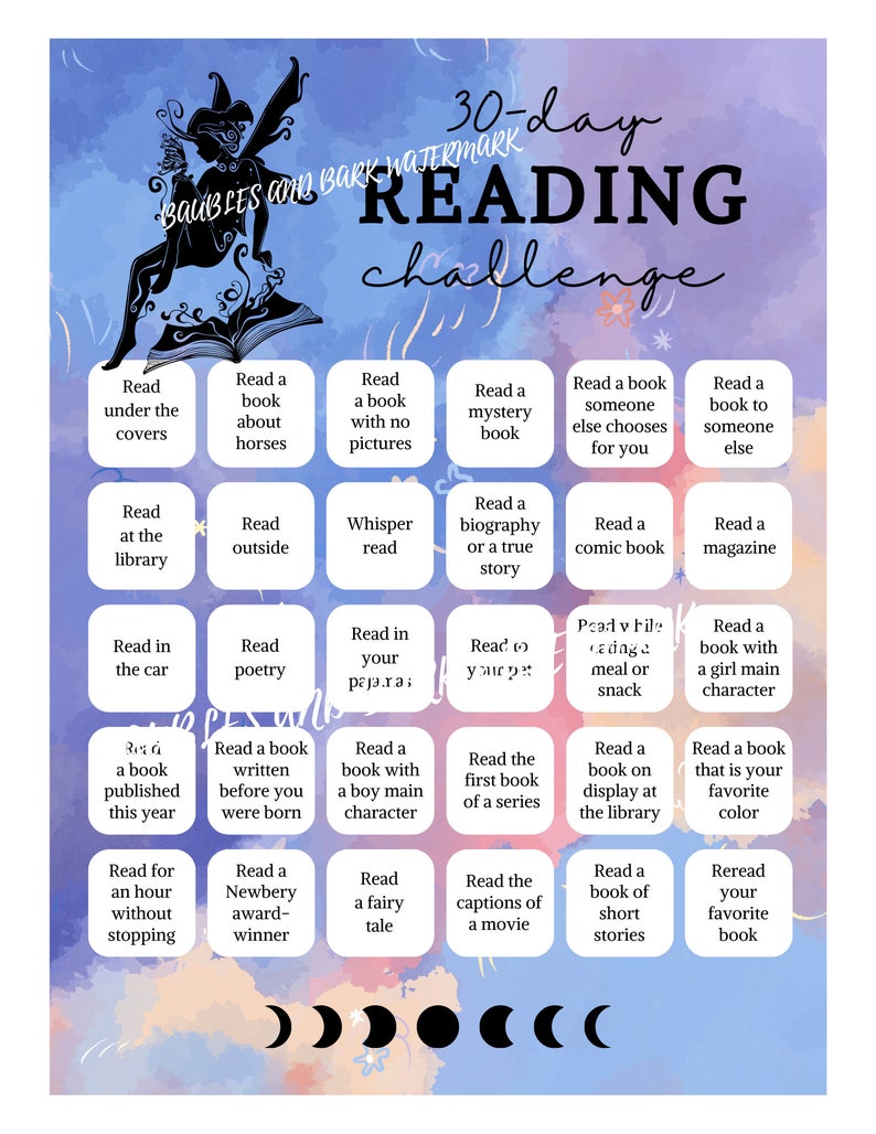 30 Day Book Challenge PDF Download - Etsy